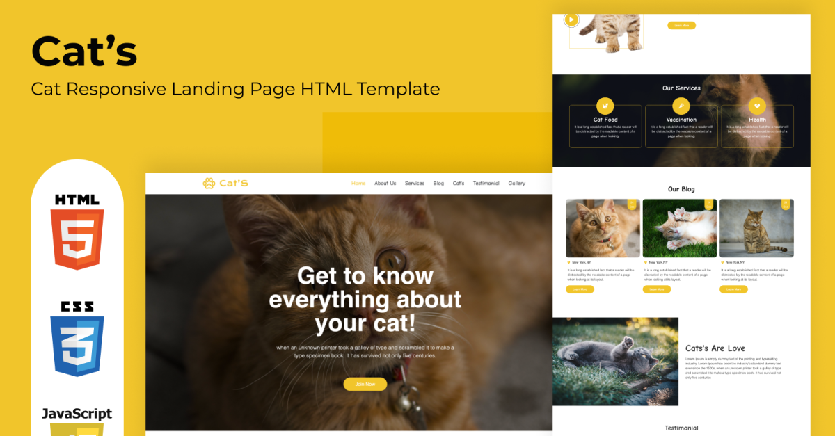 Modèles HTML de page de destination réactive de Cat