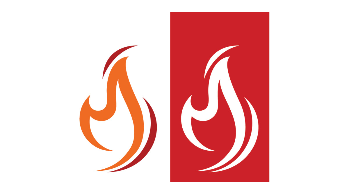 Fire hot flame logo burn template vector v10