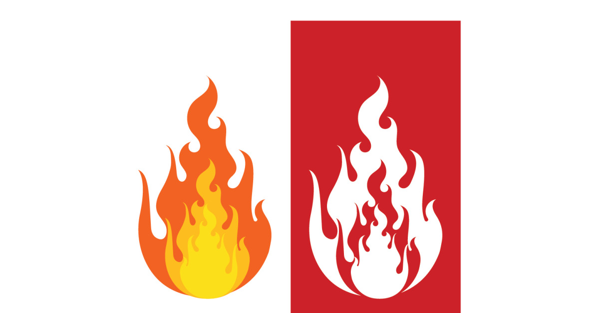 Fire hot flame logo burn template vector v12