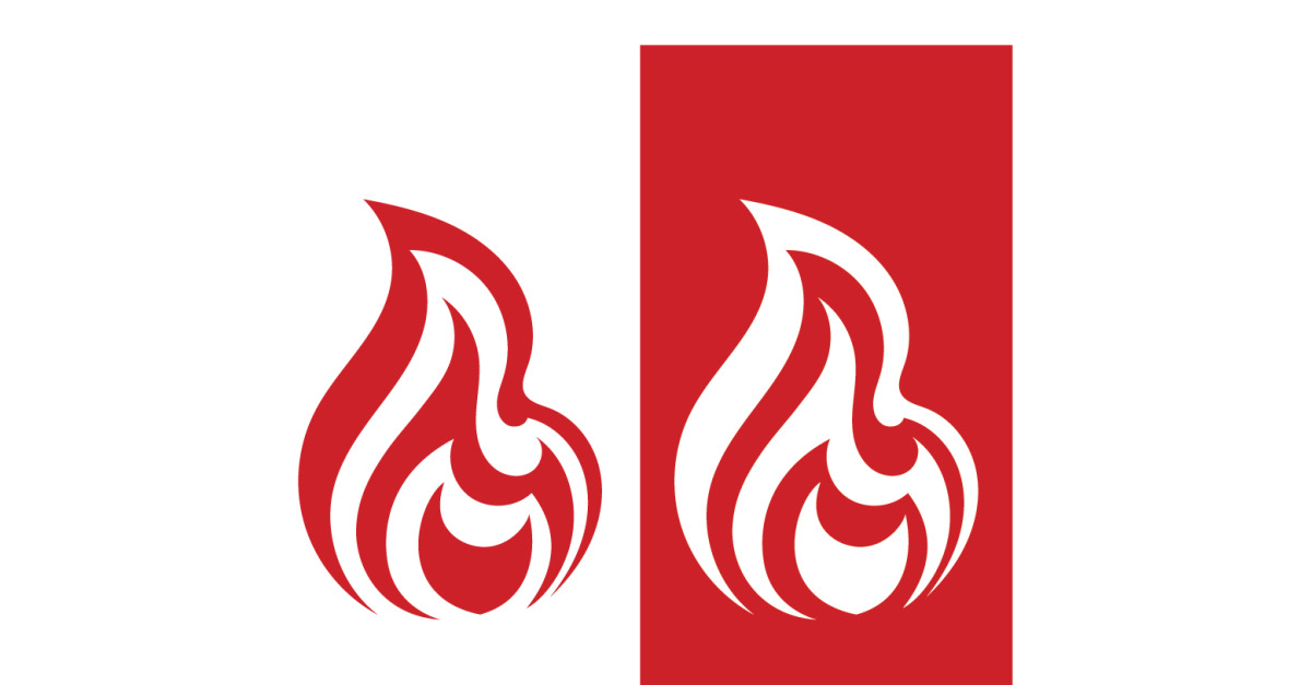 Fire hot flame logo burn template vector v15