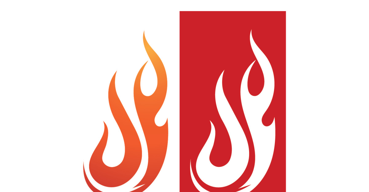Fire hot flame logo burn template vector v16