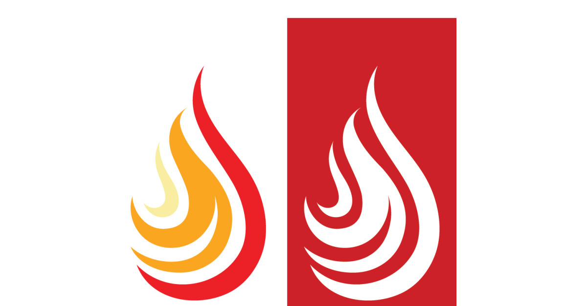 Fuego llama caliente logo quemar plantilla vector v2