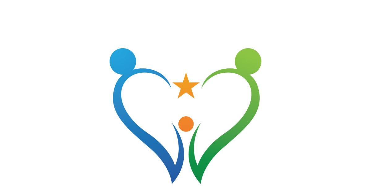 Love heart family logo support template v8 - TemplateMonster