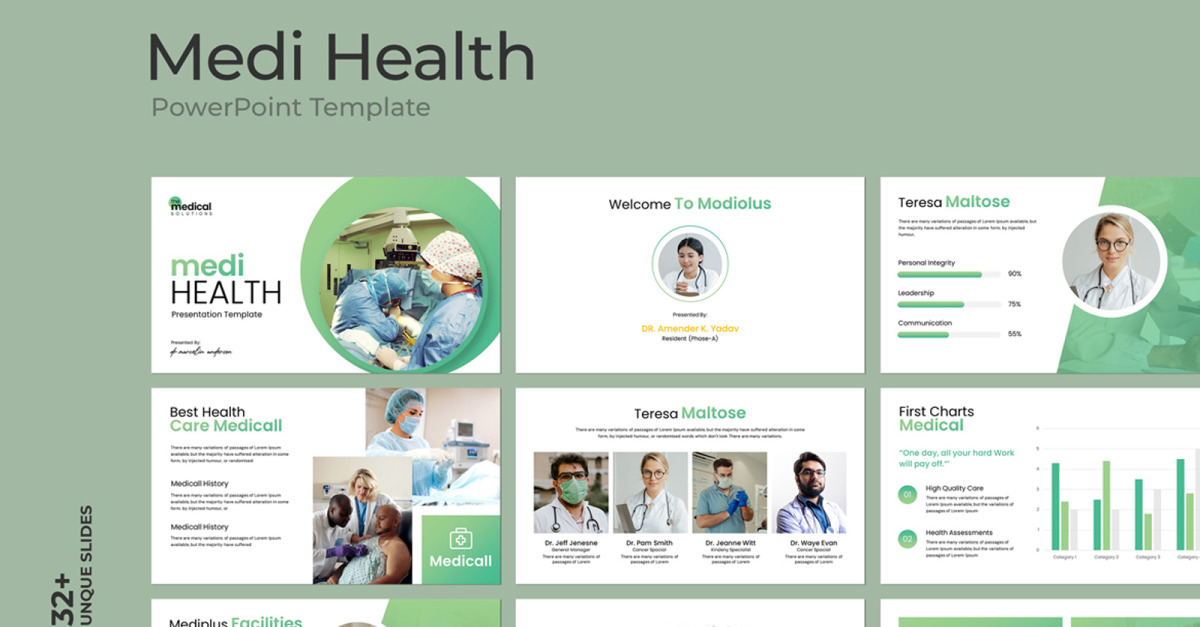 Plantilla de presentación de PowerPoint Medi Salud