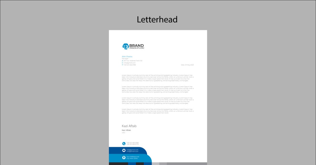 Modern Letterhead Pad Template Design Awesome Design one