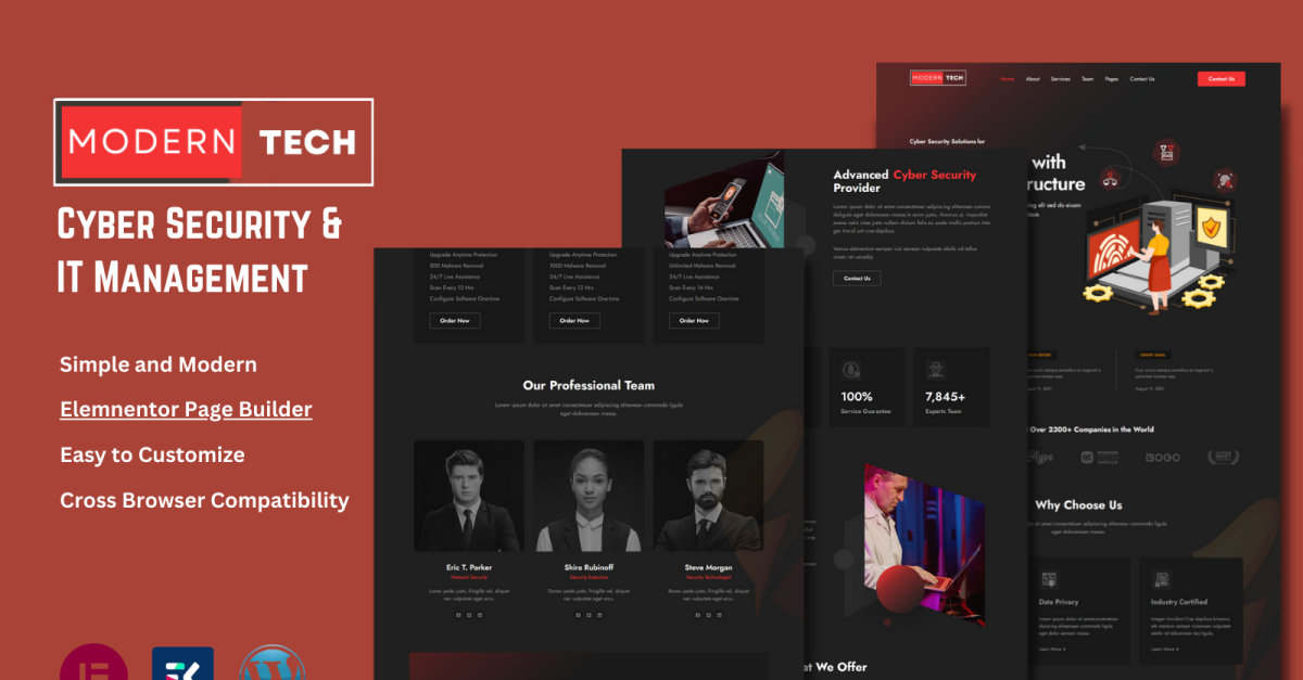 Modern Tech - Cyber Security & IT Management WordPress Theme