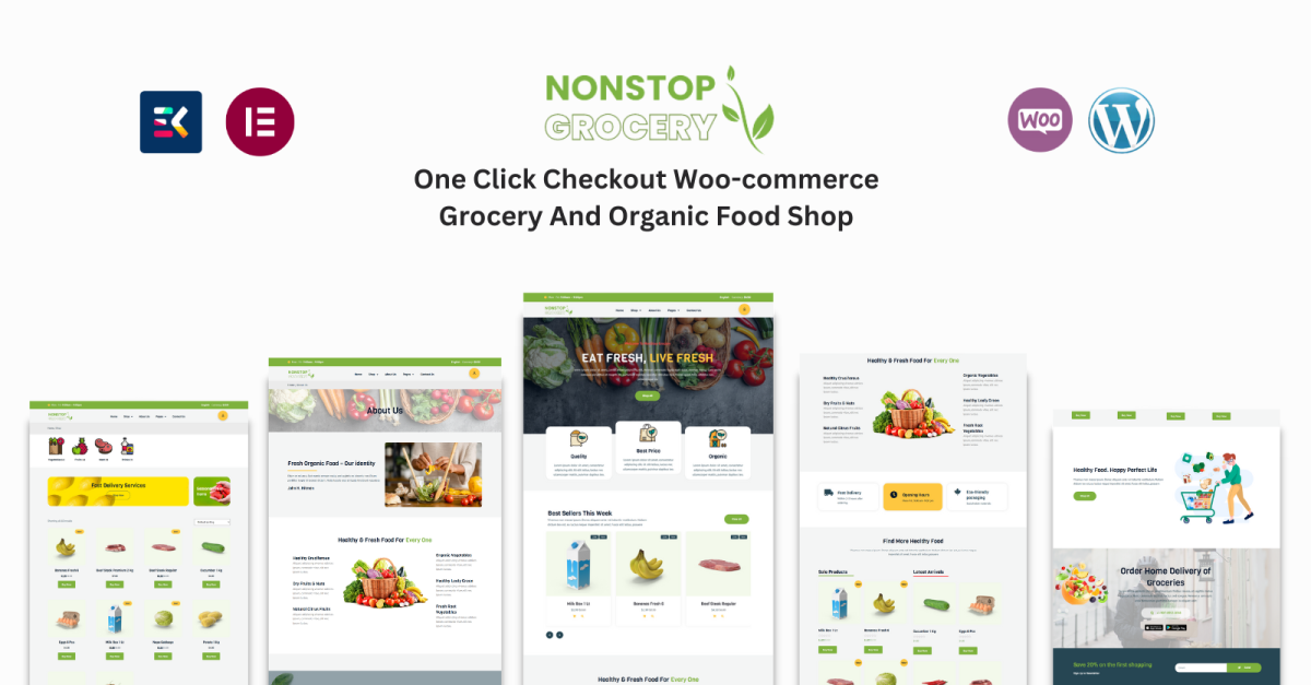 NonStop Grocery - One Click Check Out Grocery & Organic Food Theme