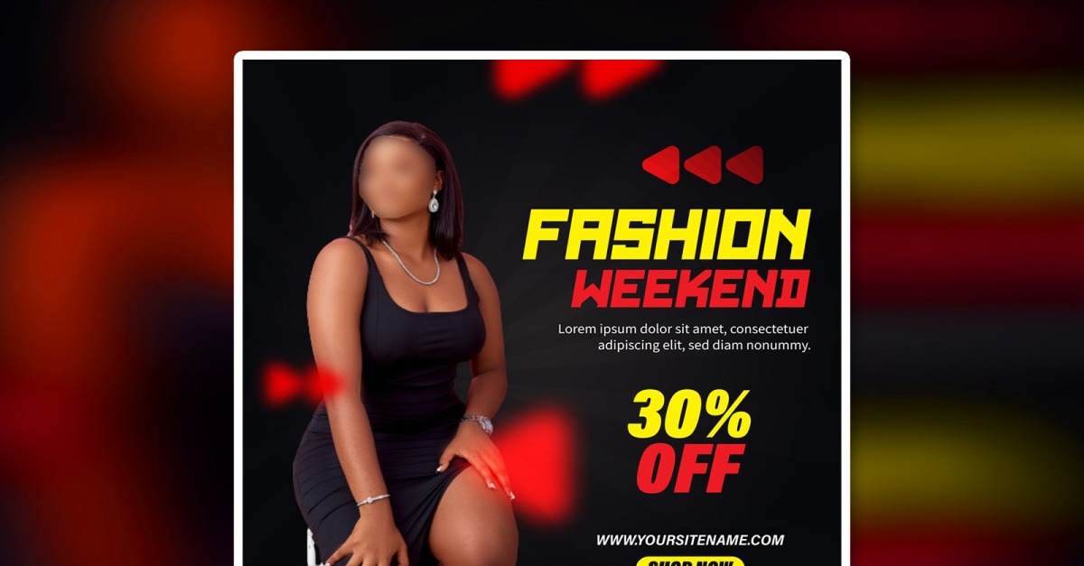 Moda Hafta Sonu Sosyal Medya Promosyon Eps Reklam Afiş Şablonu