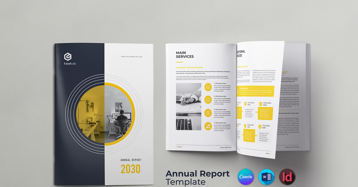 Annual Report Canva & MS Word #346835 - TemplateMonster