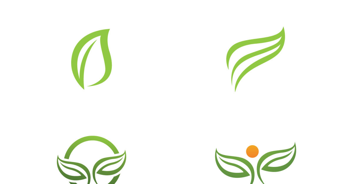 Leaf green ecology nature fresh logo vector v42