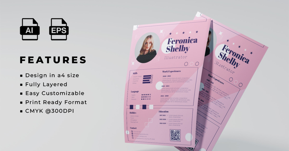 Resume and CV Flyer Template 10 #347312 - TemplateMonster