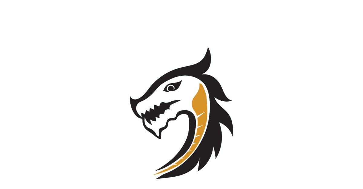 Ejderha ateşi baş logo şablonu v16 #347447 - TemplateMonster