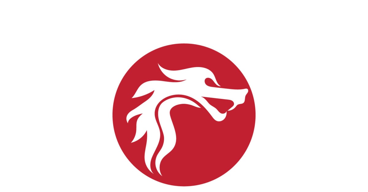 Ejderha ateşi baş logo şablonu v18 #347448 - TemplateMonster