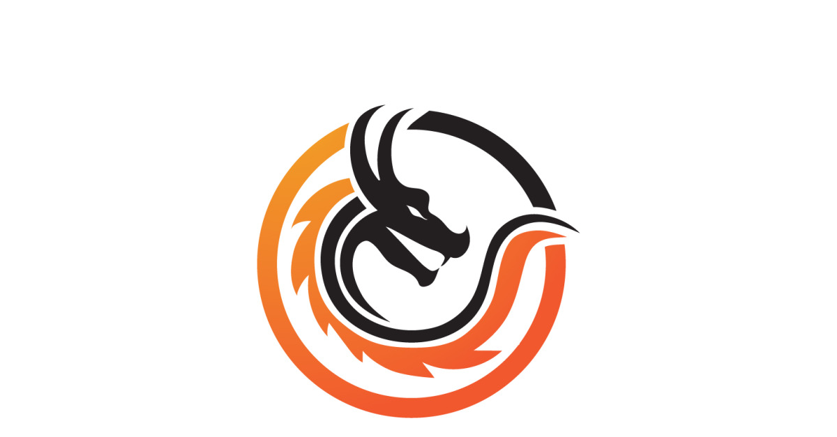 Ejderha ateşi baş logo şablonu v22 #347452 - TemplateMonster