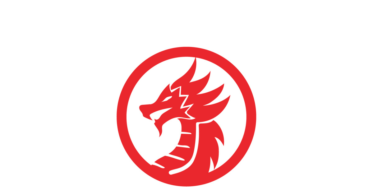 Ejderha ateşi baş logo şablonu v23 #347453 - TemplateMonster