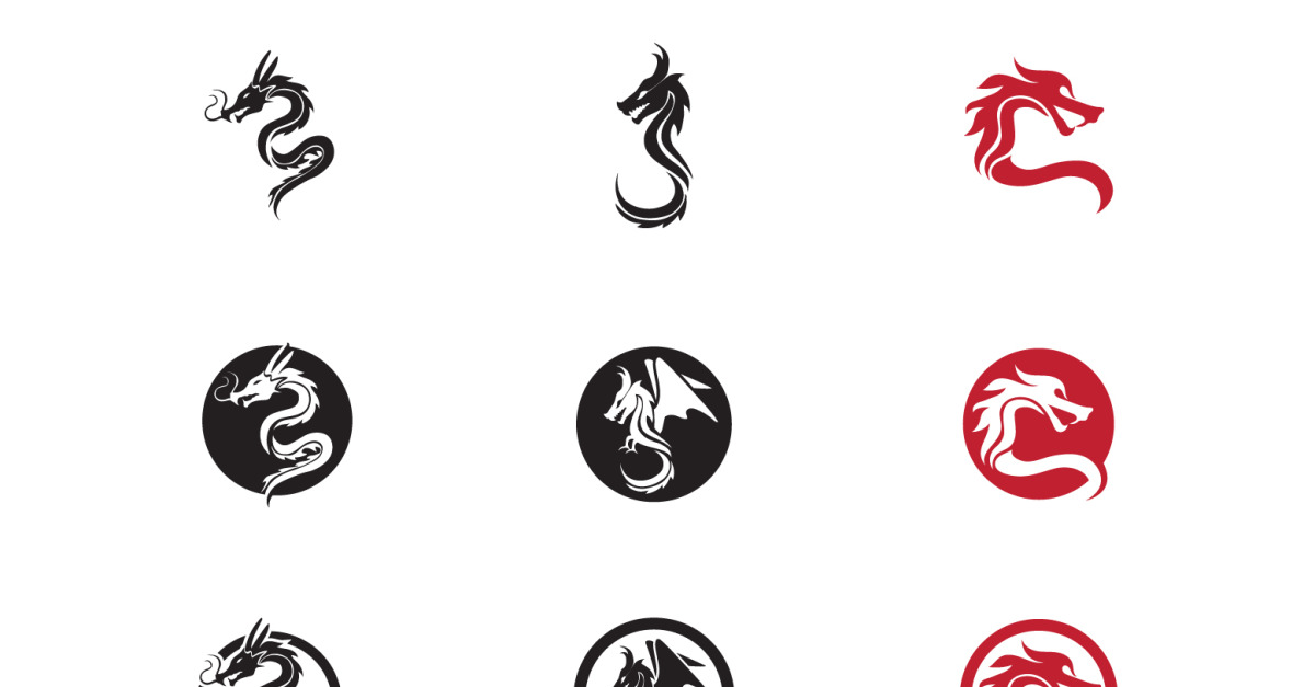 Ejderha ateşi baş logo şablonu v31 #347461 - TemplateMonster