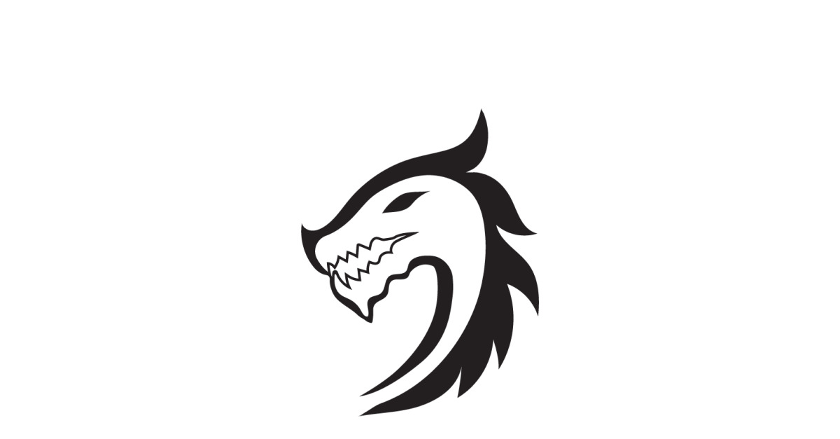 Szablon logo głowy smoka ognia v9 #347441 - TemplateMonster