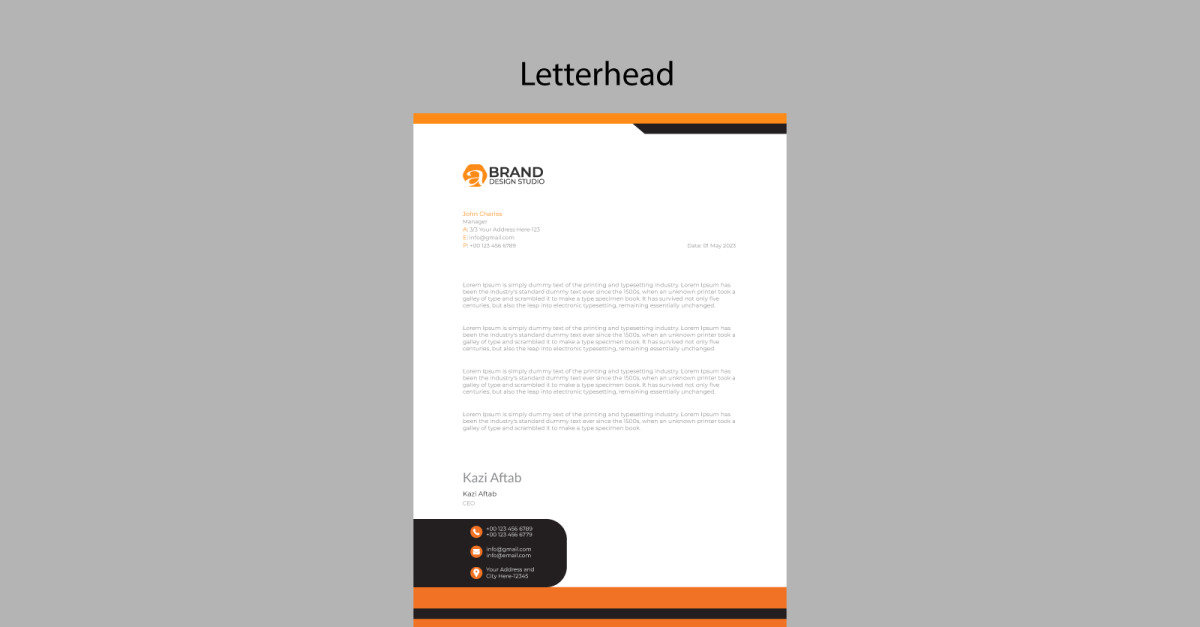 Modern Letterhead Pad Template Design Awesome two