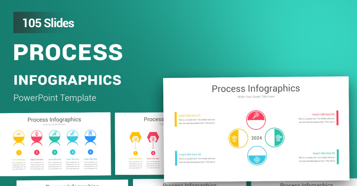 Modèle PowerPoint d'infographie de processus