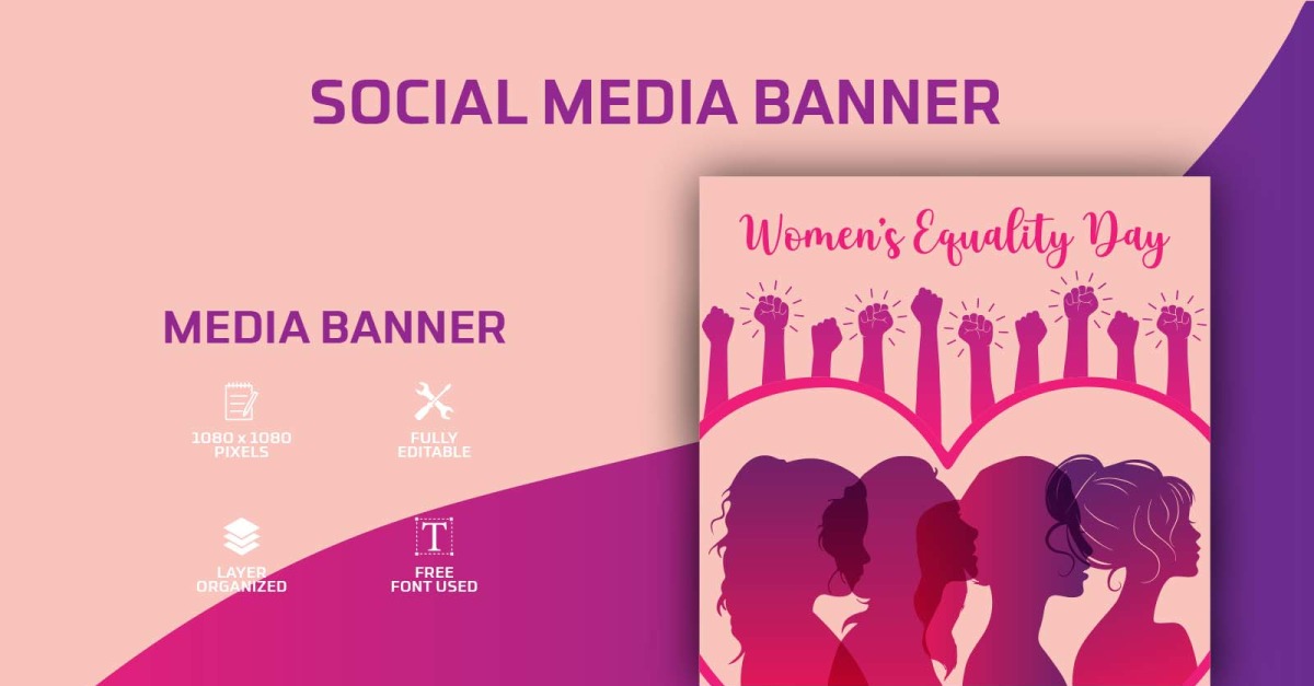 Women's Equality Day Social Media Post Design or Web Banner Template
