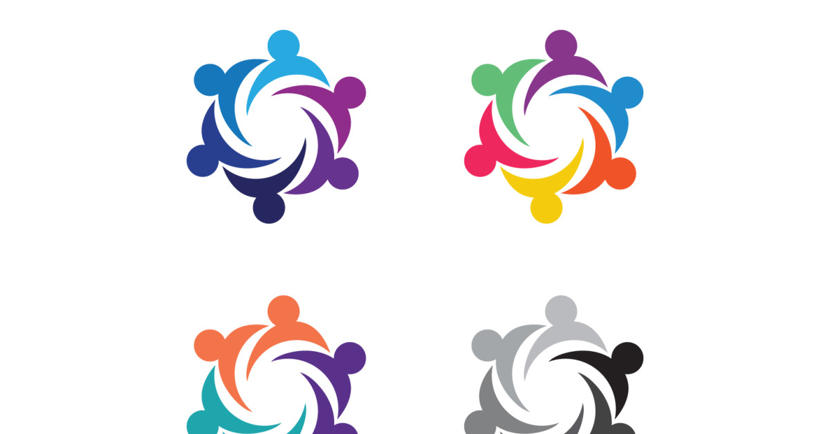 Community team group family care logo vector v3