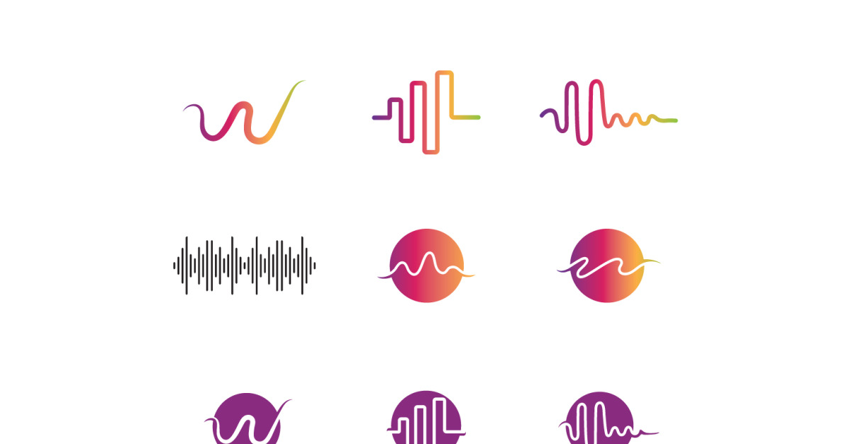 Sound wave equalizer music player logo v44 - TemplateMonster
