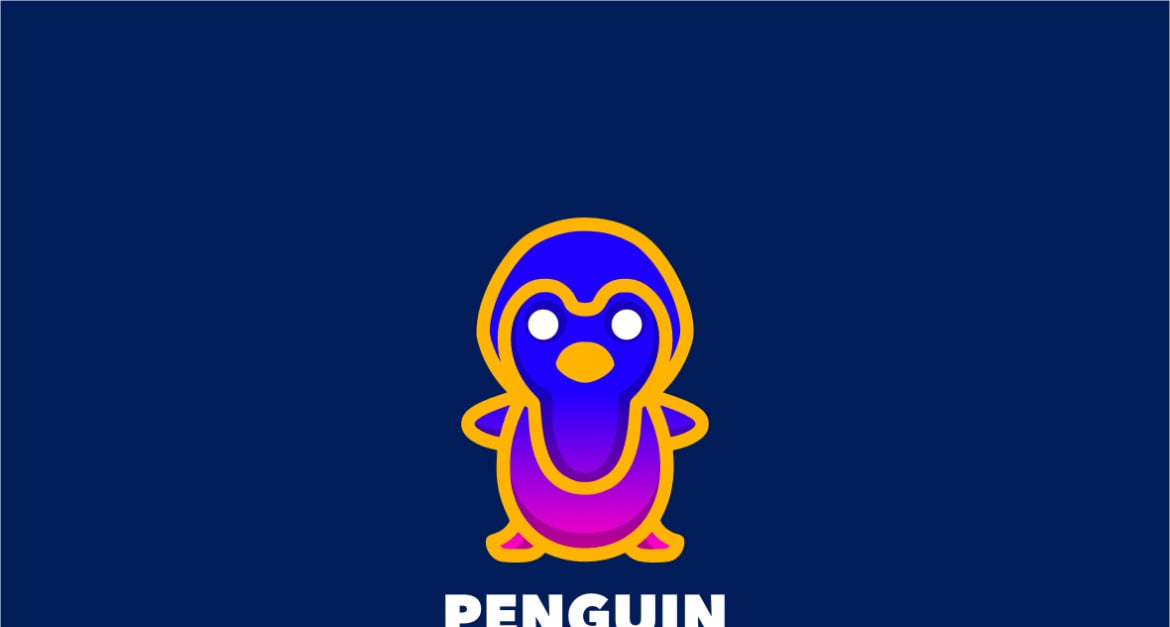 Penguin gradient colorful design modern - TemplateMonster