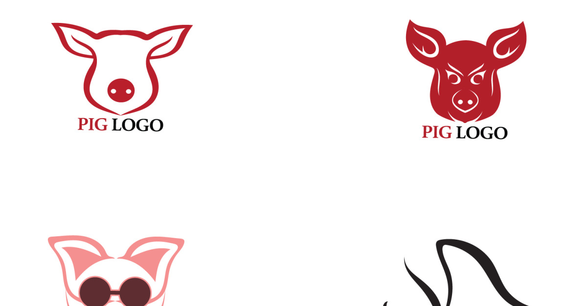 Tête de cochon logo animal vecteur v1 - TemplateMonster