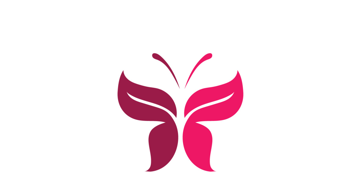 Skrzydło motyla uroda logo wektor v3 - TemplateMonster