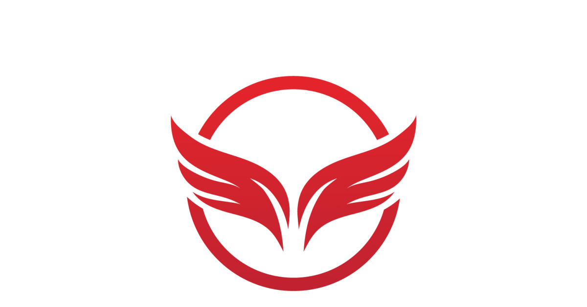 WIng bird falcon eagle angle logo v5 - TemplateMonster