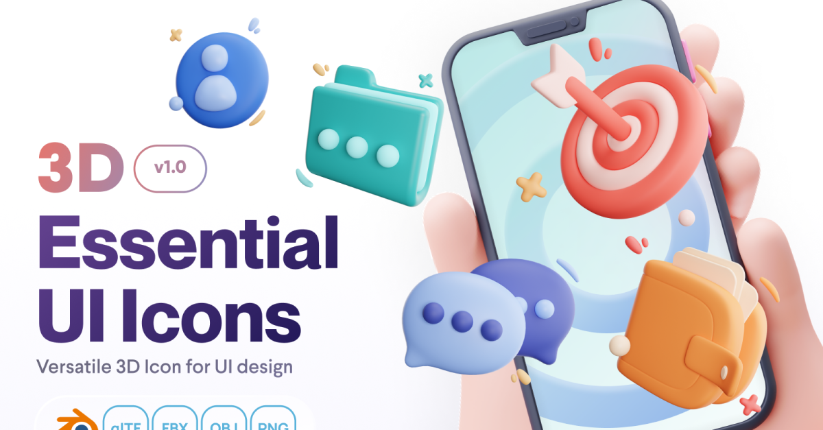 UIcons - General UI 3D Icon Set #348370 - TemplateMonster