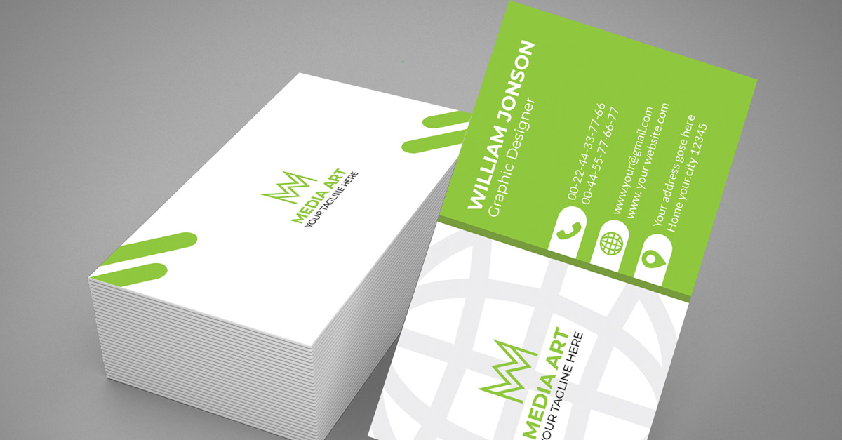 4 Color Custom Business Cards Design - TemplateMonster