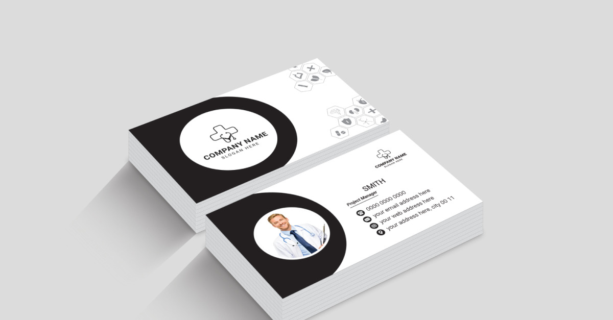 Doctor Medical Business Card Design Template with Picture