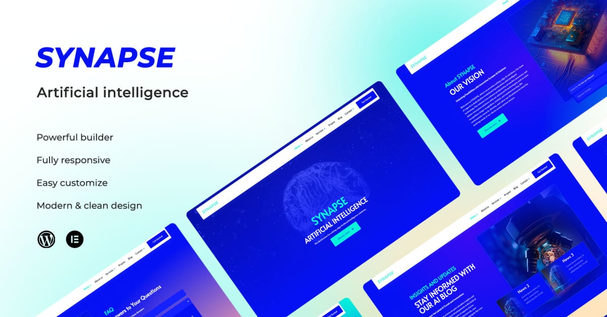 Plantilla WordPress de Synapse Inteligencia Artificial