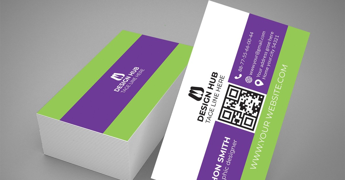 Standard Business Card Design #348491 - TemplateMonster