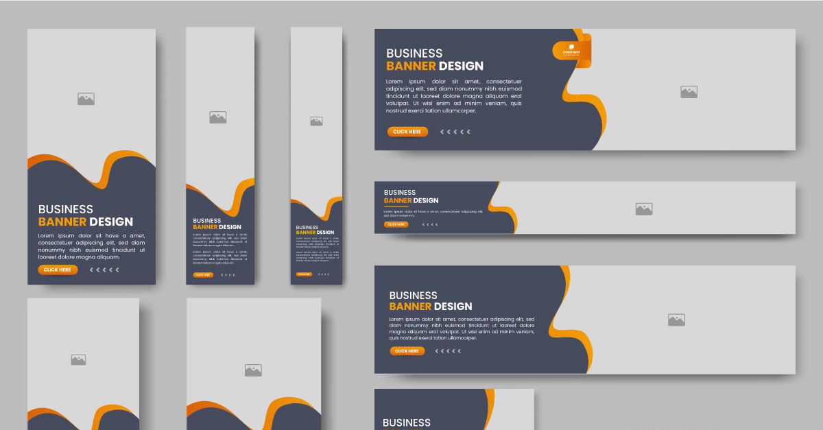 Vector web banner layout set or business web banner template bundle concept