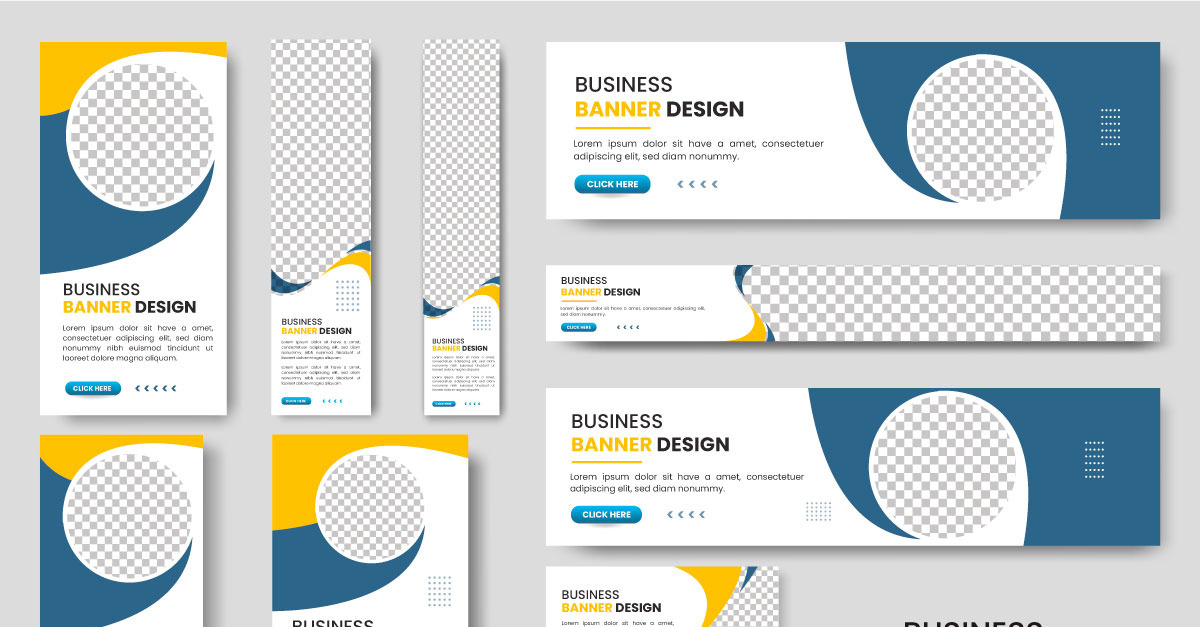 Vector web banner layout set or business web banner template set