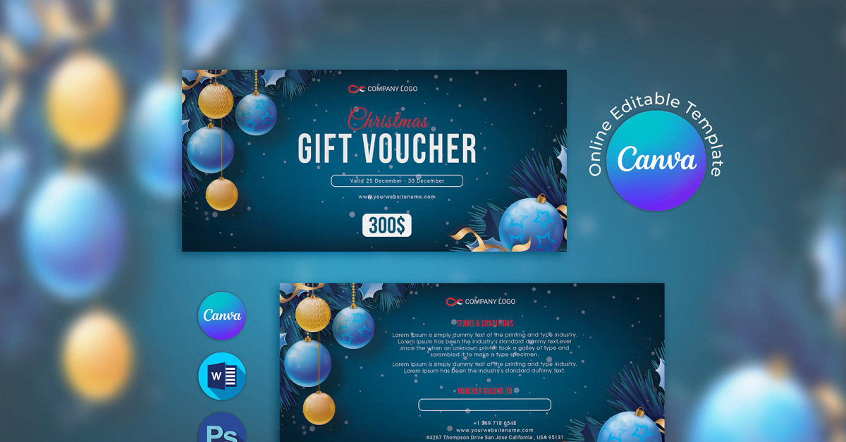 Canva Hediye Çeki Şablonu #348519 - TemplateMonster