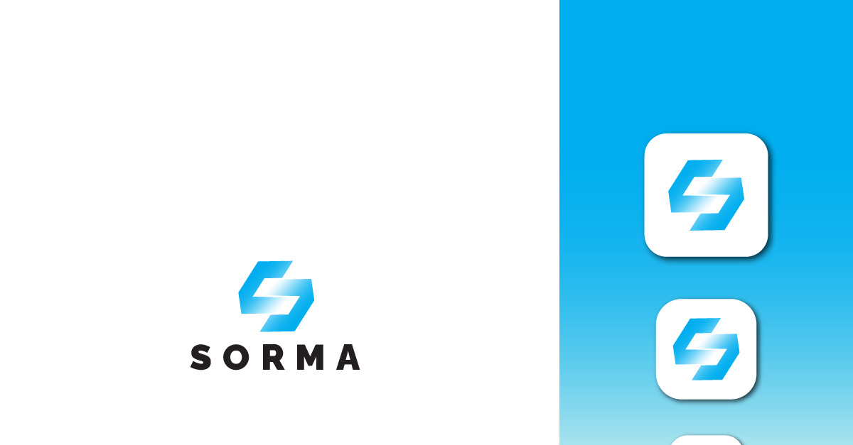 Professional Letter S Logo Design with mobile app icon