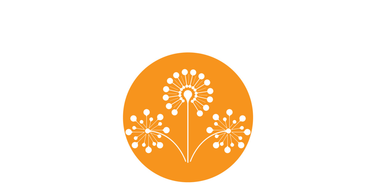 Mniszek lekarski kwiat uroda logo wektor v18