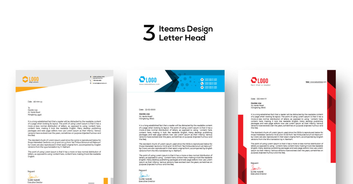 Corporate Office Letterhead Design Template for Your Business Service