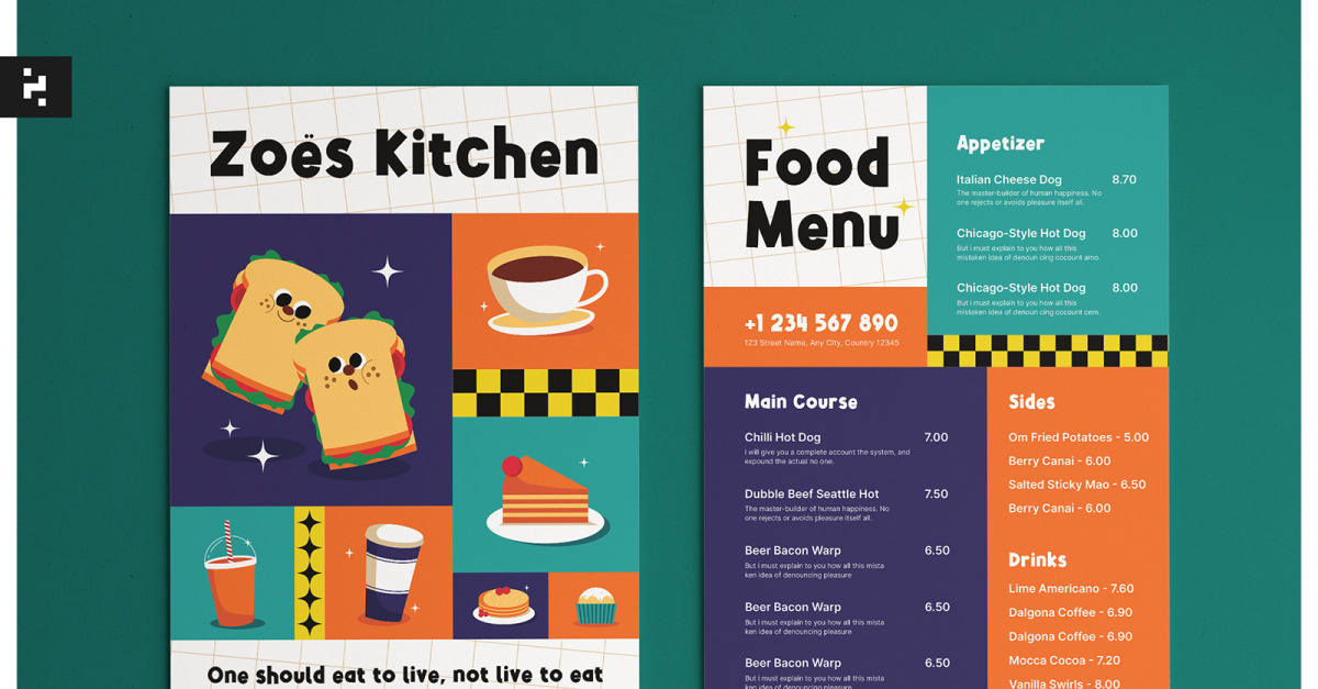 Creative Fun Restaurant Menu #349174 - TemplateMonster