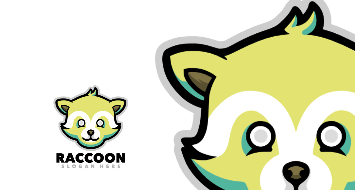 Cute raccoon head logo design #349157 - TemplateMonster