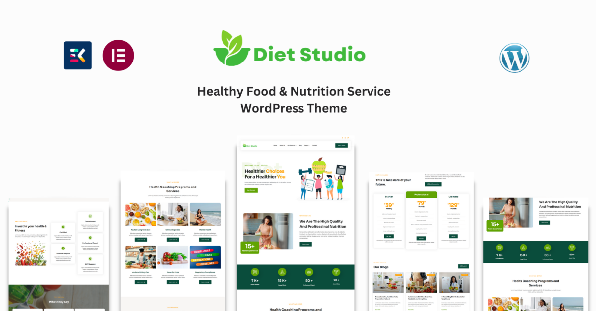 Diet Studio - Tema de WordPress para Servicios de Nutrición y Alimentos Saludables
