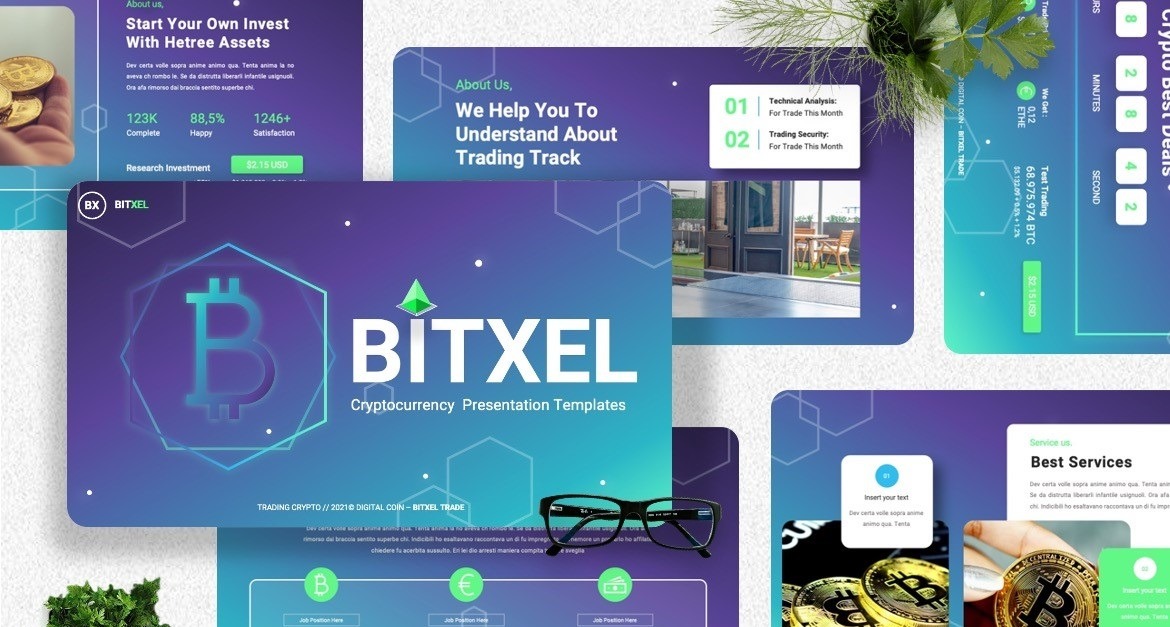 Bitxel - Kripto Para Powerpoint Şablonları - TemplateMonster