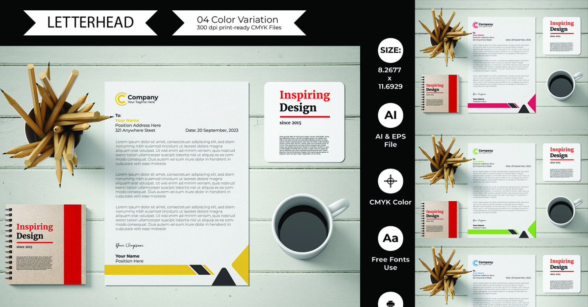 Design de papel timbrado corporativo 180 - TemplateMonster
