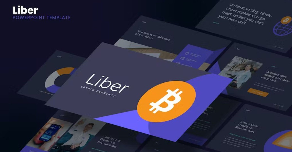 Liber - Powerpoint para Negócios Bitcoin - TemplateMonster