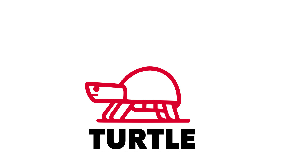 Turtle simple red line logo #349328 - TemplateMonster