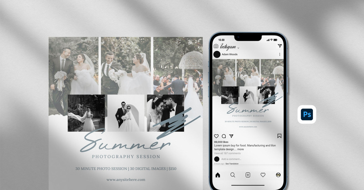 Instagram Template - Summer Instagram Photo Mini Session Template