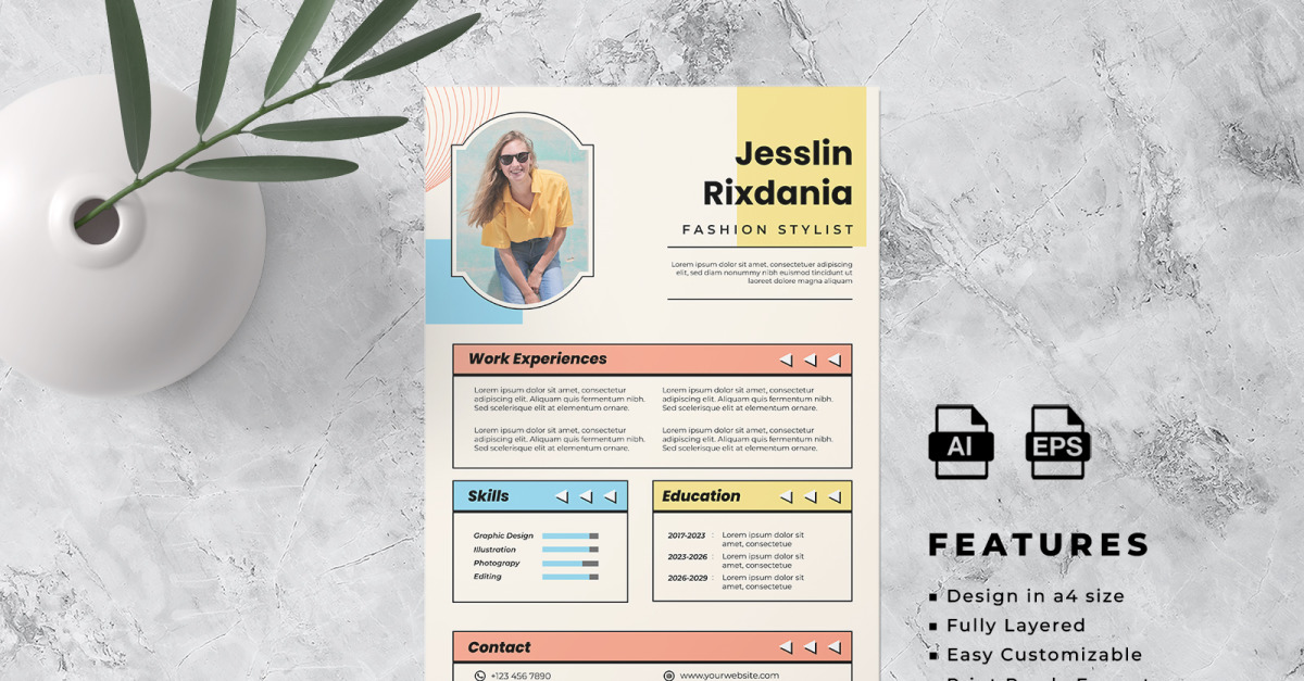 Curriculum Vitae Plantilla de CV Flyer Design 4